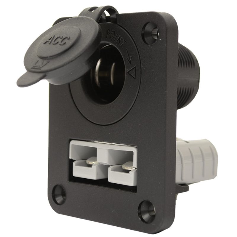 50A Grey Dual Anderson Plug & DC Accessory Socket Panel Mount ...