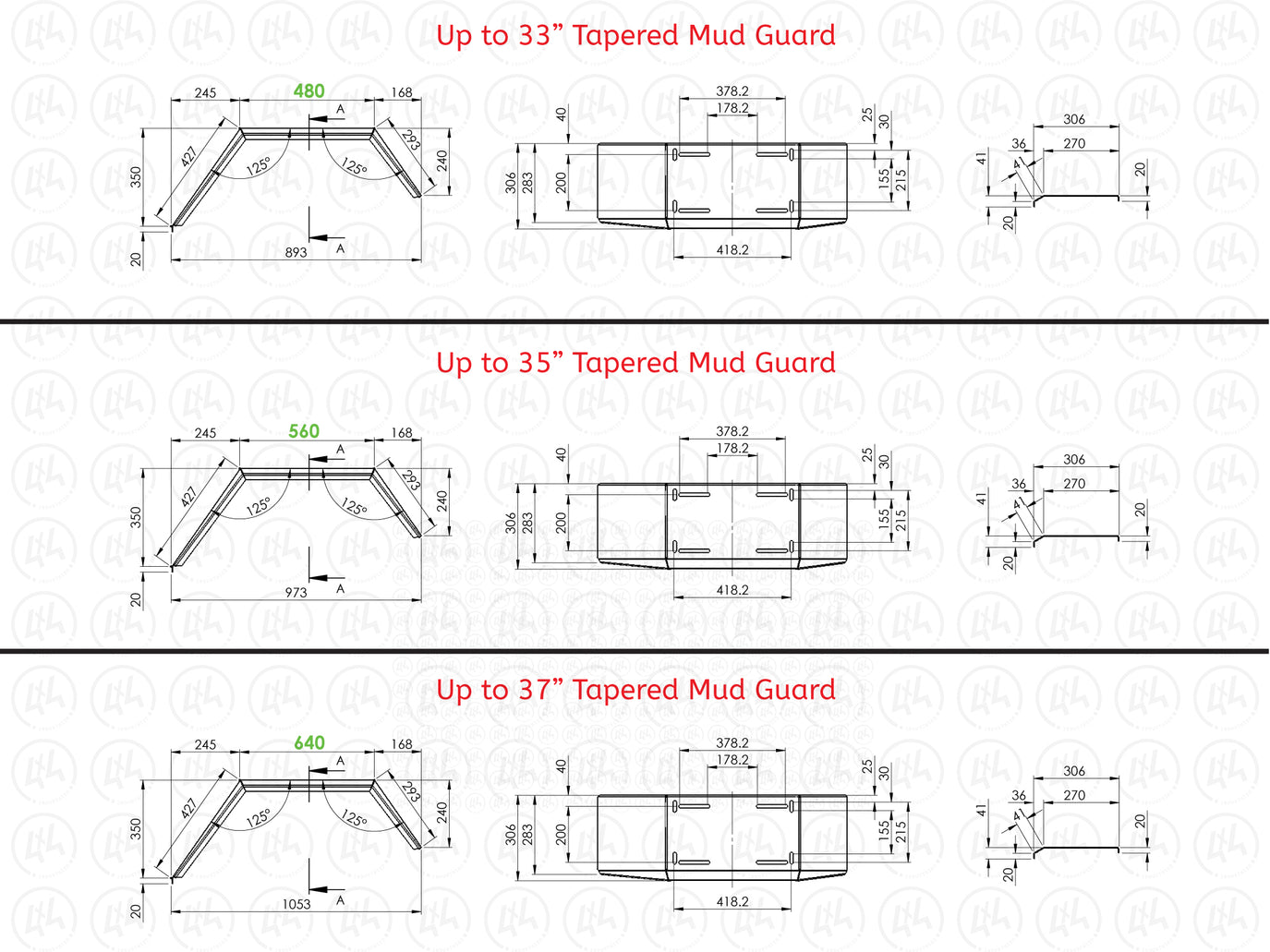 Tapered Mud Guards – 4x4industries