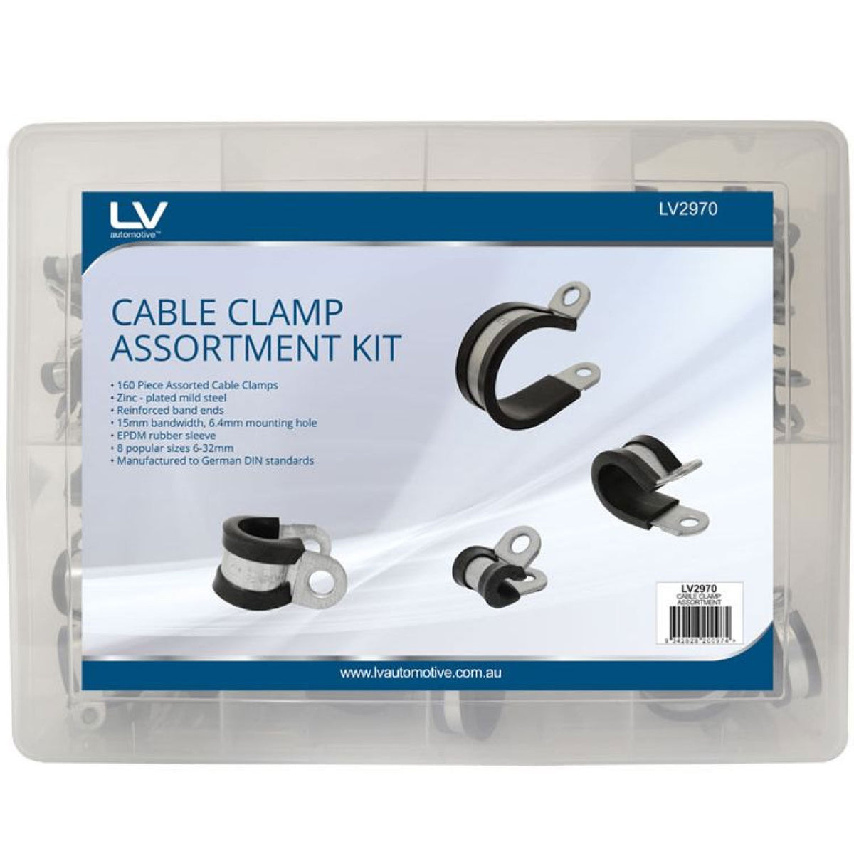 160Pcs Cable Clamp Assortment Width 15Mm Hole Size 6.4Mm Epdm Rubber M ...